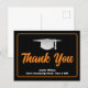 Orange Black Graduation Custom Graduate Thank You Postcard | Zazzle