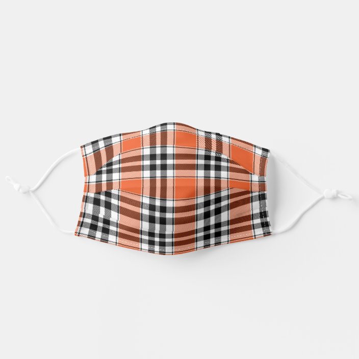 Orange Black Plaid Halloween Face Mask For Her | Zazzle.com