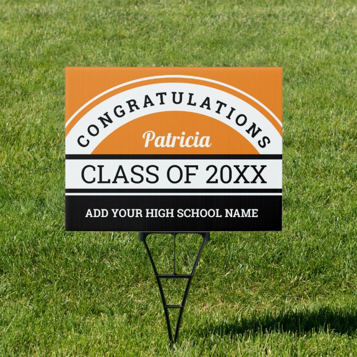Orange Black White Congratulations Graduate 2020 Sign | Zazzle.com