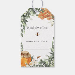 Orange Blossom Honey Bee Display Shower Tags | Zazzle
