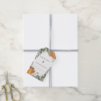 Orange Blossom Honey Bee Display Shower Tags | Zazzle