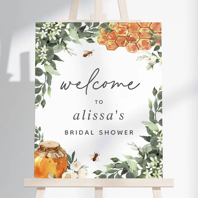 Orange Blossom Honey Bee Event Welcome Sign | Zazzle