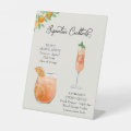Orange Blossom Signature Cocktails Wedding Bar Pedestal Sign | Zazzle