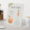 Orange Blossom Signature Cocktails Wedding Bar Pedestal Sign | Zazzle