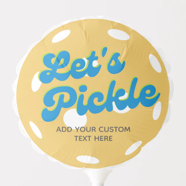 Orange Blue Pickleball Let's Pickle Personalized Balloon | Zazzle