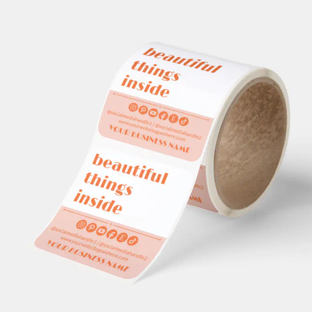 Orange Blush Beautiful Things Inside Box Seal | Zazzle
