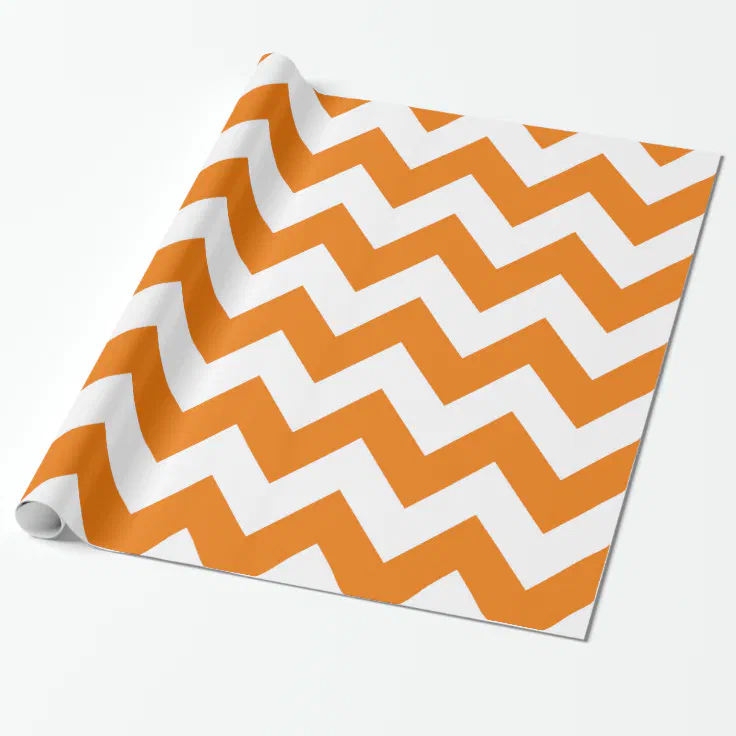 Orange Bold Chevron Wrapping Paper | Zazzle