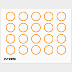 Orange border blank classic round sticker | Zazzle