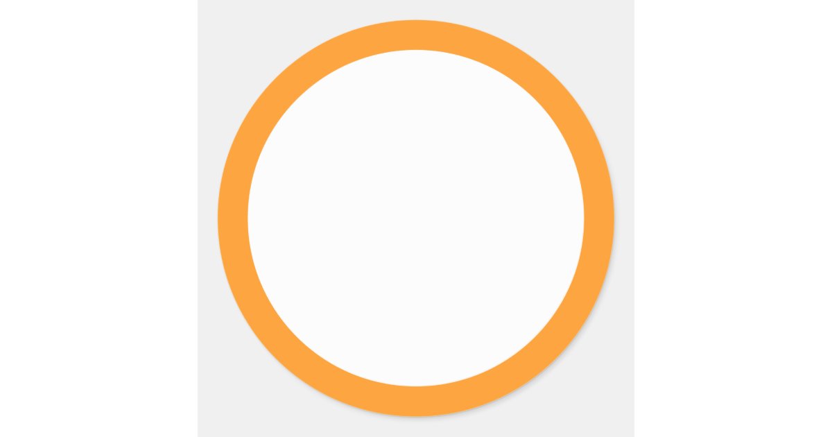 Orange border blank classic round sticker | Zazzle