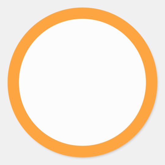 Orange border blank classic round sticker | Zazzle.com