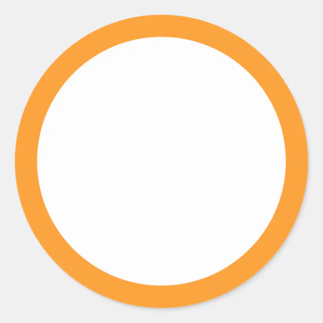 Orange border blank classic round sticker | Zazzle