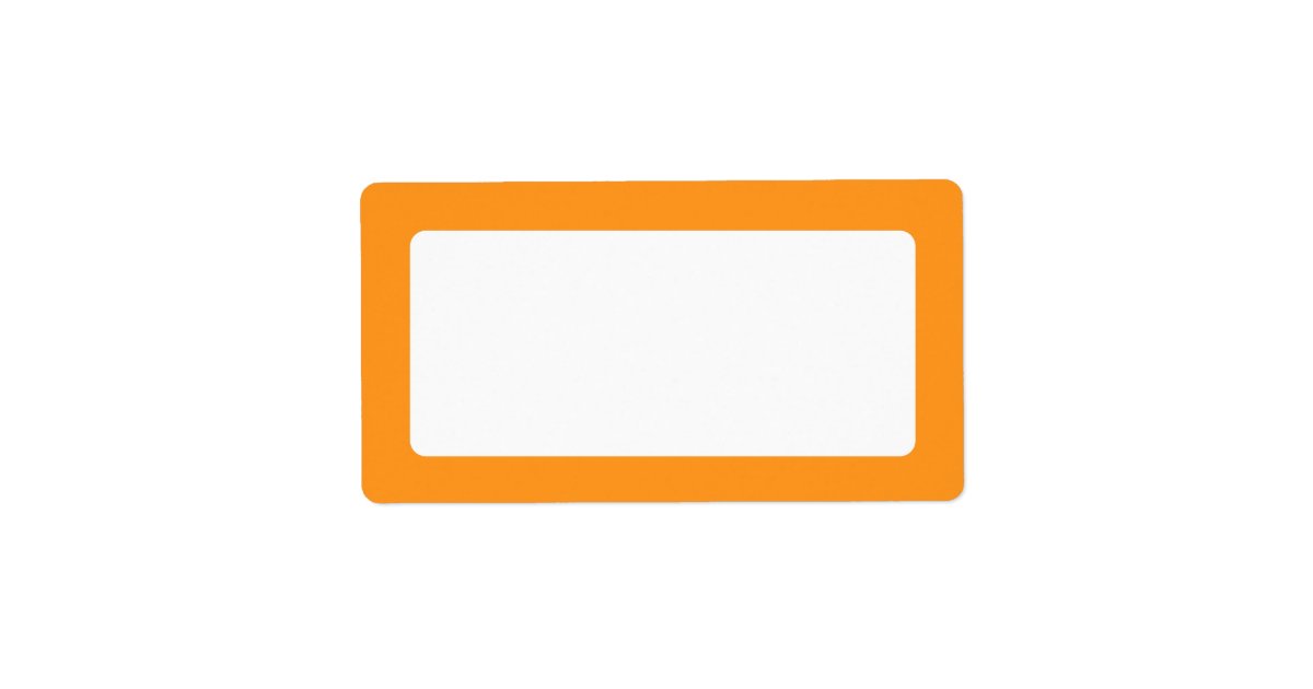 Orange border blank label | Zazzle