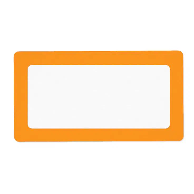 Orange border blank label | Zazzle