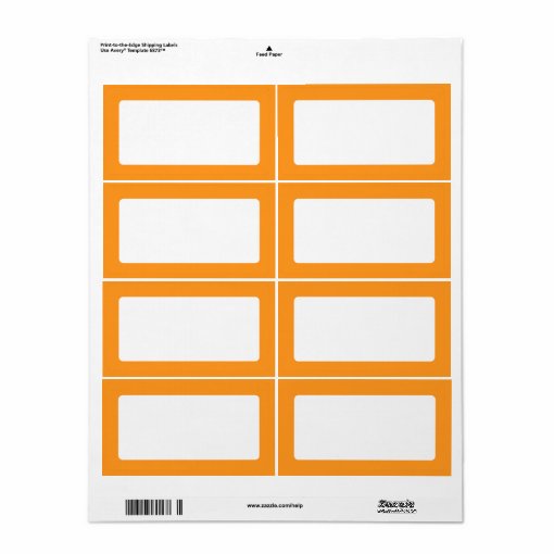 Orange border blank label | Zazzle