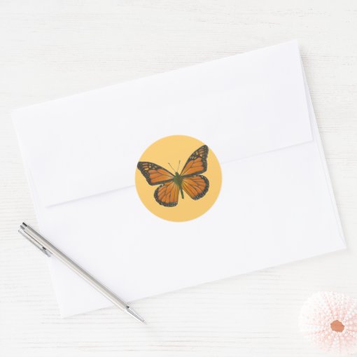 Orange Butterfly Sticker | Zazzle