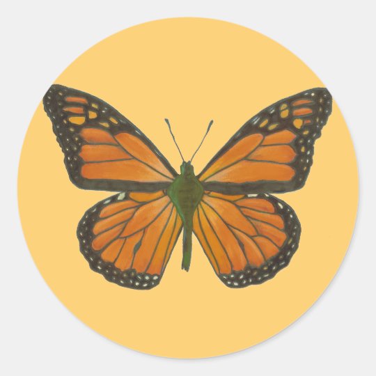 Orange Butterfly Sticker | Zazzle.com