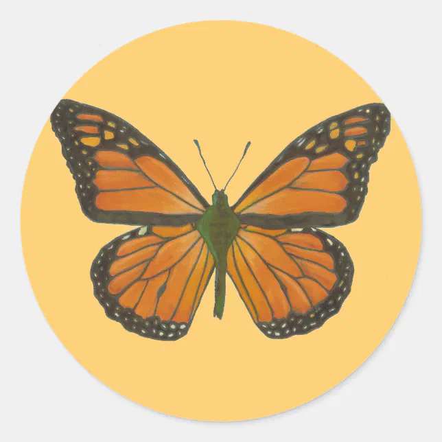 Orange Butterfly Sticker | Zazzle