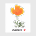 orange Californian poppy Sticker | Zazzle