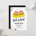 Orange Candy Corn Trick or Treat Halloween Party Invitation | Zazzle
