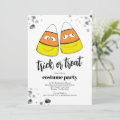 Orange Candy Corn Trick or Treat Halloween Party Invitation | Zazzle