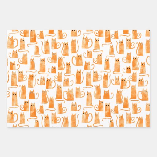 Orange Cat Wrapping Paper Sheets | Zazzle