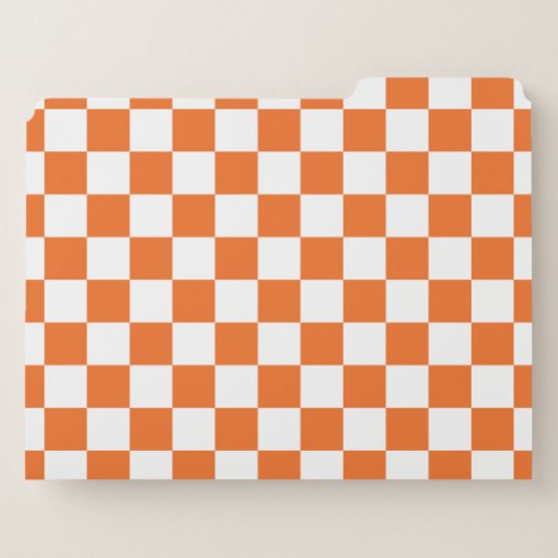 Orange Checkerboard File Folder | Zazzle