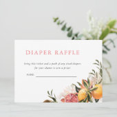Orange Citrus Floral Botanical | Diaper Raffle Invitation | Zazzle