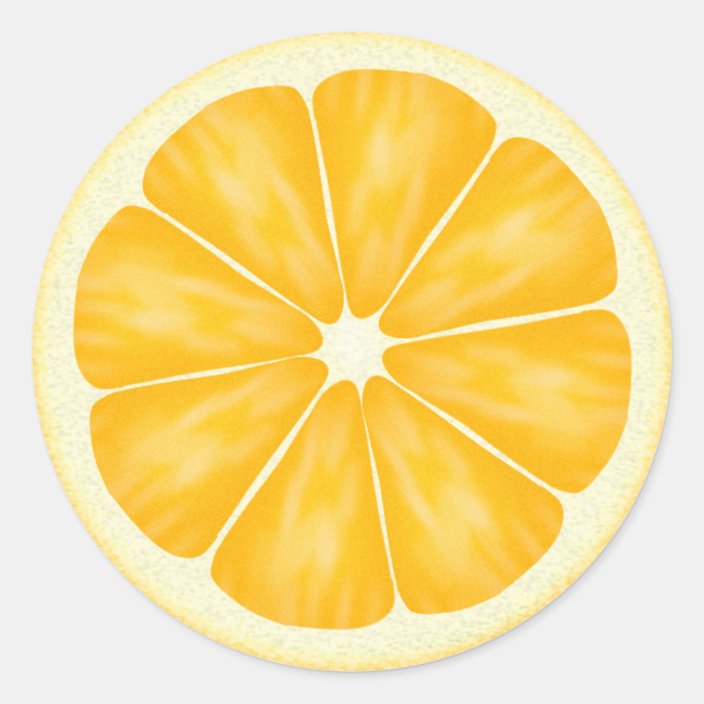 Orange Citrus Fruit Classic Round Sticker | Zazzle.com