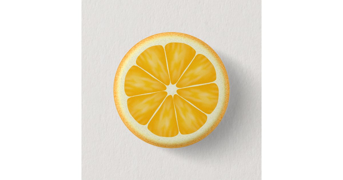 Orange Citrus Fruit Slice Pinback Button | Zazzle