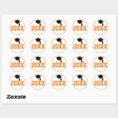 Orange Class Year Graduation Party Classic Round Sticker | Zazzle