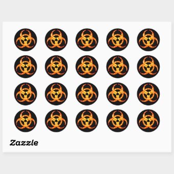 Orange Cloud Biohazard Symbol Sticker | Zazzle