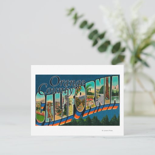 Orange County, California - Large Letter Scenes Postcard | Zazzle