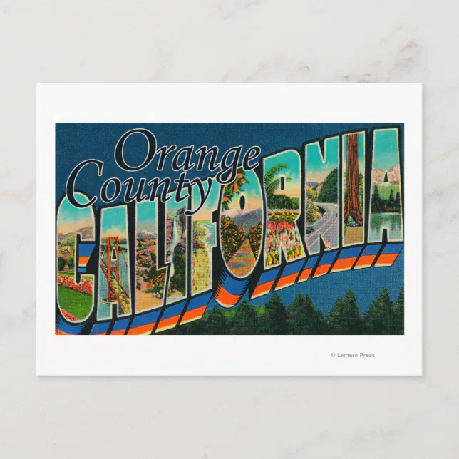 Orange County, California - Large Letter Scenes Postcard | Zazzle