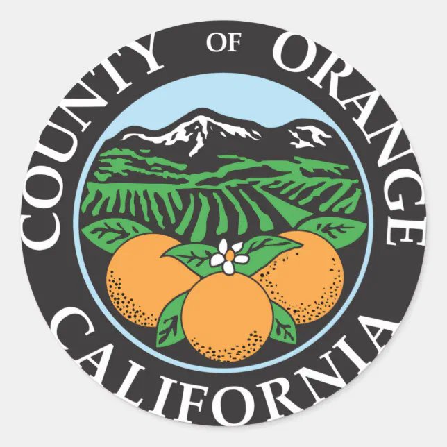 Orange County Classic Round Sticker | Zazzle