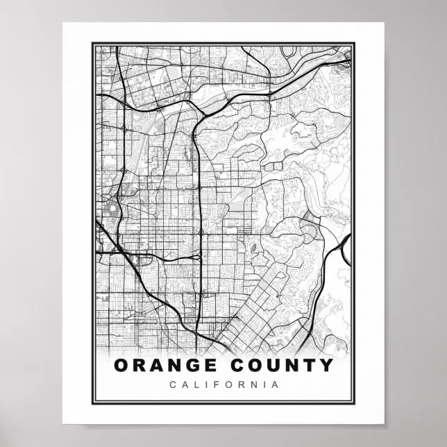 Orange County Map Poster | Zazzle