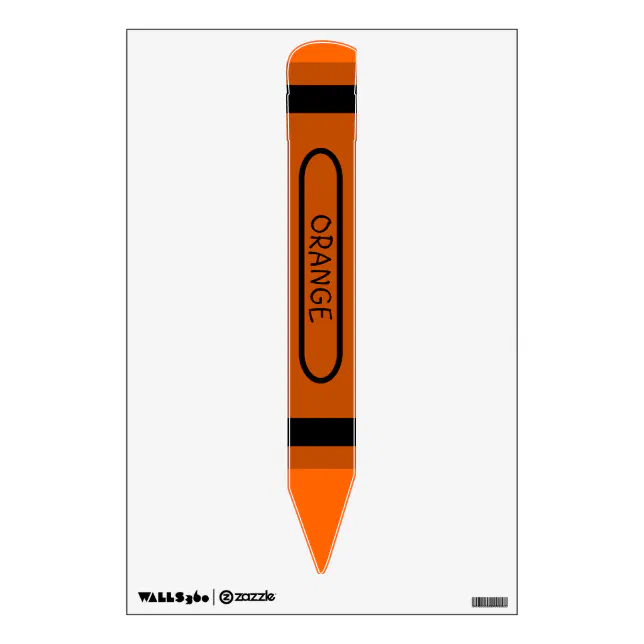 Orange Crayon Wall Sticker | Zazzle