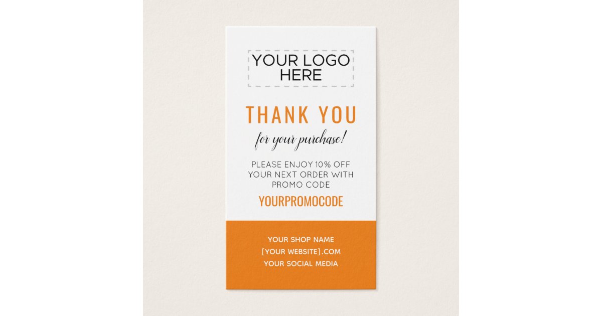 Orange Custom Promo Code Discount Card | Zazzle