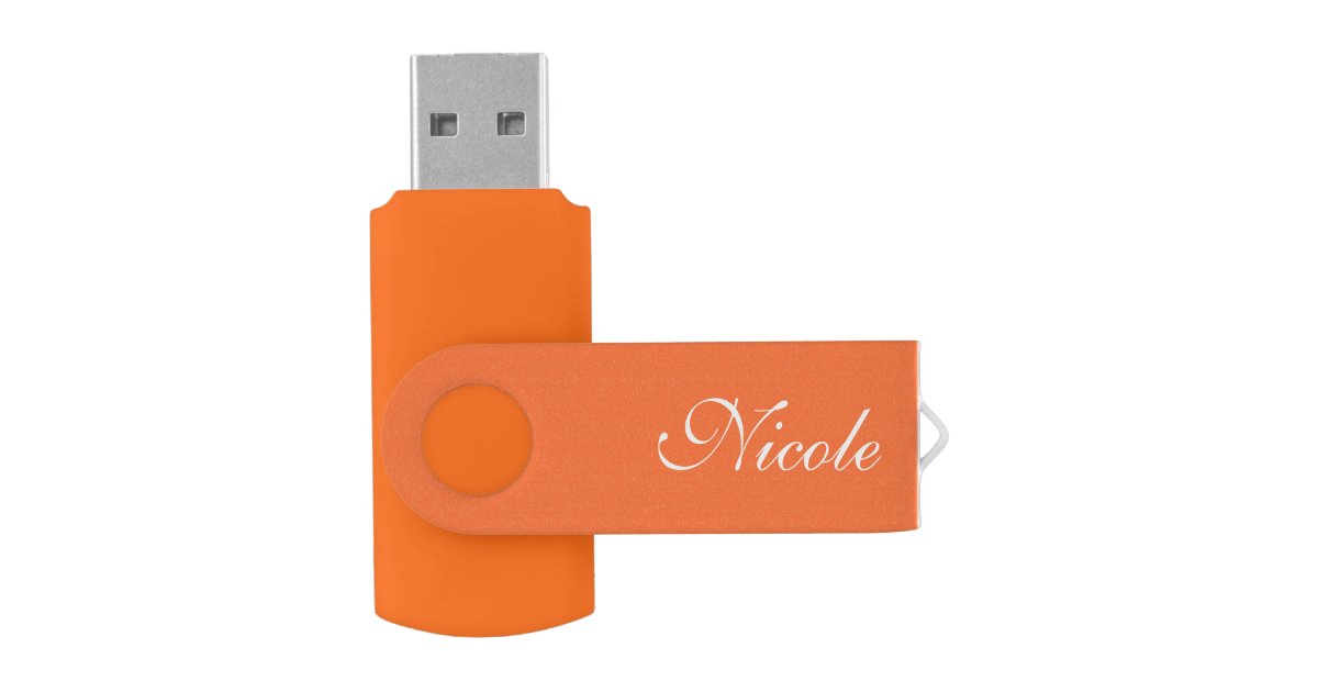 ORANGE Customized Name Flash Drive | Zazzle