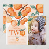 Orange Cutie turning TWO 2nd Birthday Party Photo Invitation | Zazzle