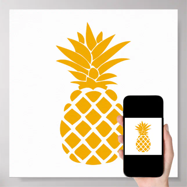 Orange Decorative Pineapple Shape Poster | Zazzle