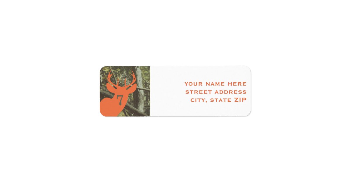 Orange Deer Hunting Birthday Party Address Labels | Zazzle