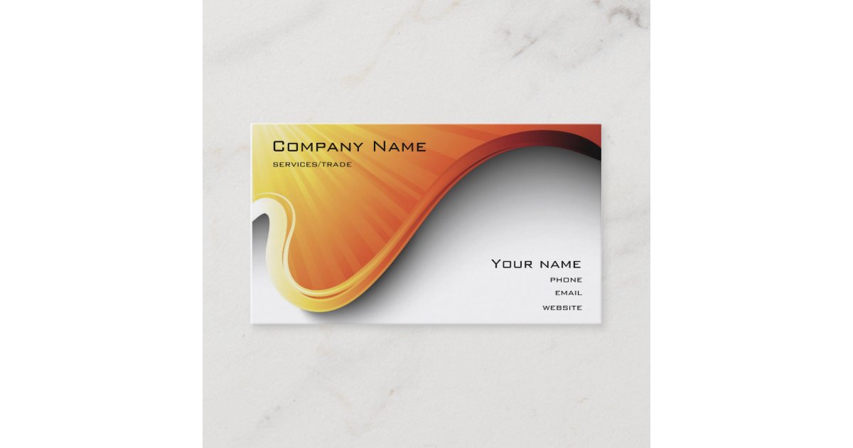 orange design business card | Zazzle