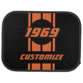 Orange Double Race Stripes | Personalize Car Floor Mat | Zazzle