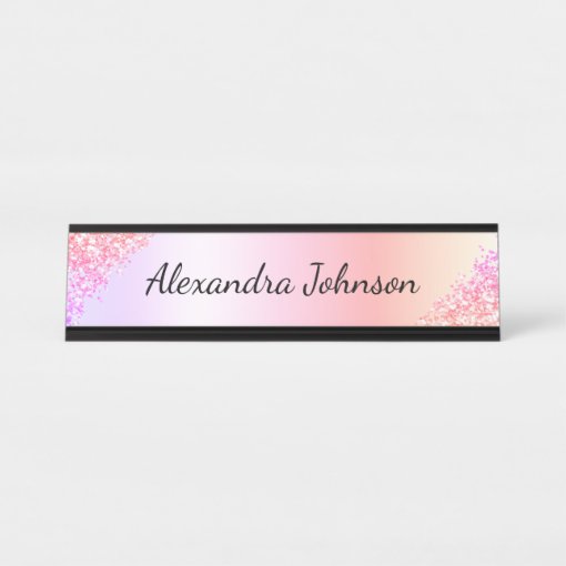 Orange Elegant Modern Professional Office Desk Name Plate | Zazzle