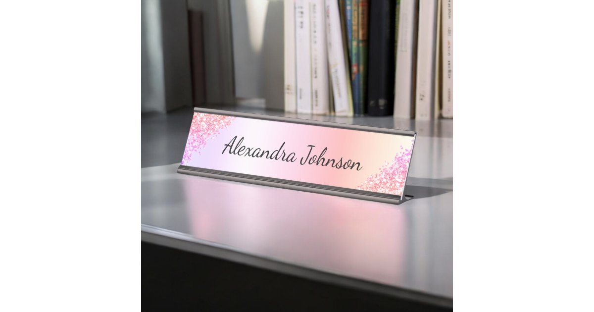 Orange Elegant Modern Professional Office Desk Name Plate | Zazzle