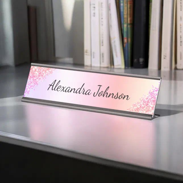 Orange Elegant Modern Professional Office Desk Name Plate | Zazzle