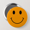 Orange Face Button | Zazzle