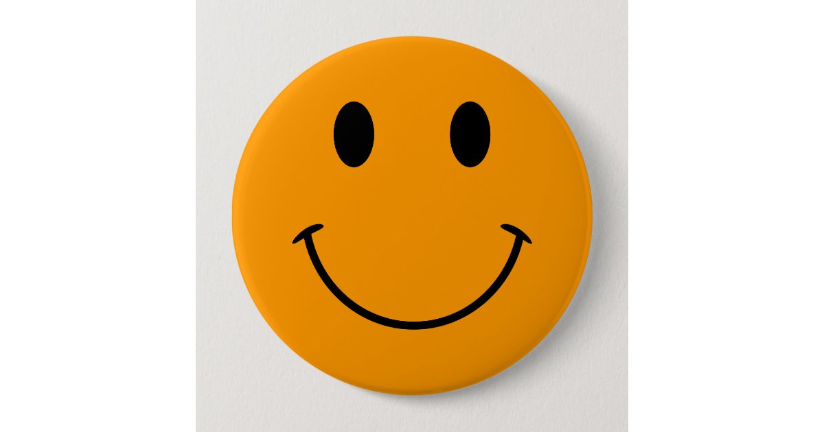 Orange Face Button | Zazzle