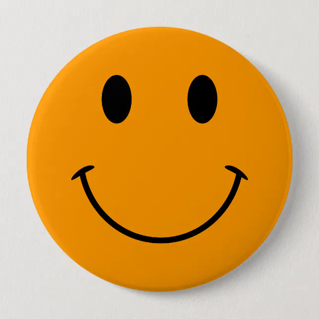 Orange Face Button | Zazzle