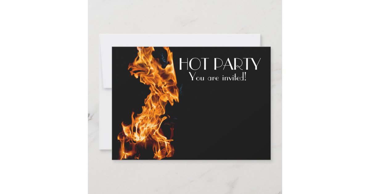 Orange flame invitation | Zazzle